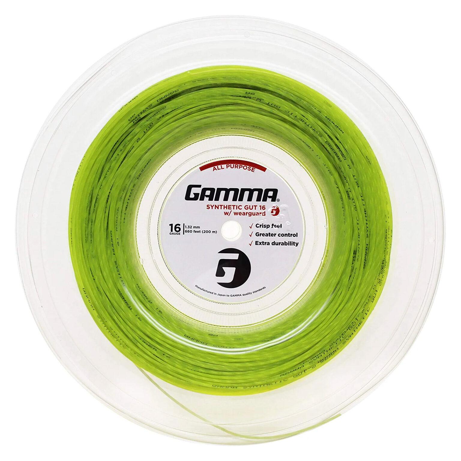 Gamma Synthetic Gut with WearGuard 16/1.32 String Reel · RacquetDepot