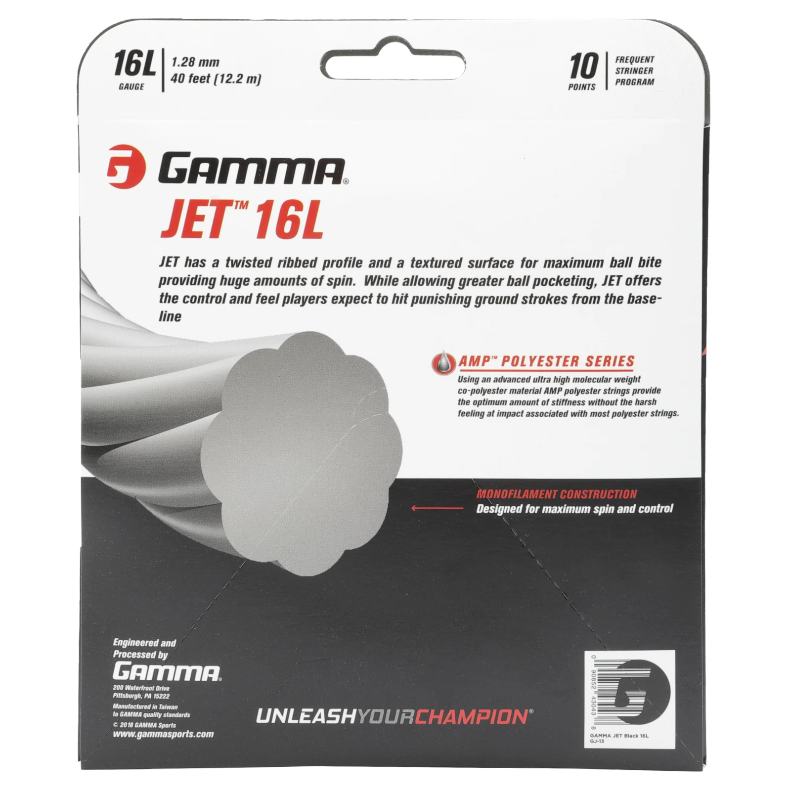 Gamma Jet 16L/1.28 String Set · RacquetDepot
