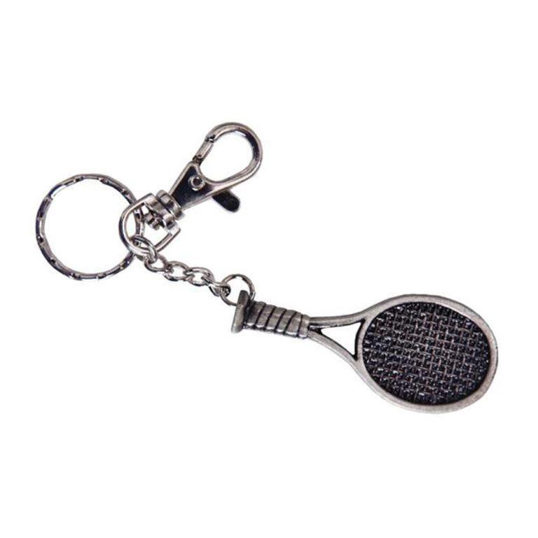 Tennis Racquet Pewter Keychain · RacquetDepot